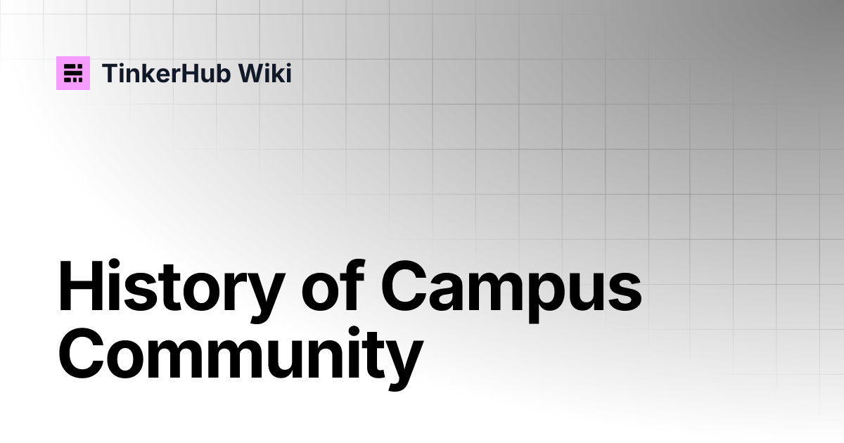 History of Campus Community | TinkerHub Wiki