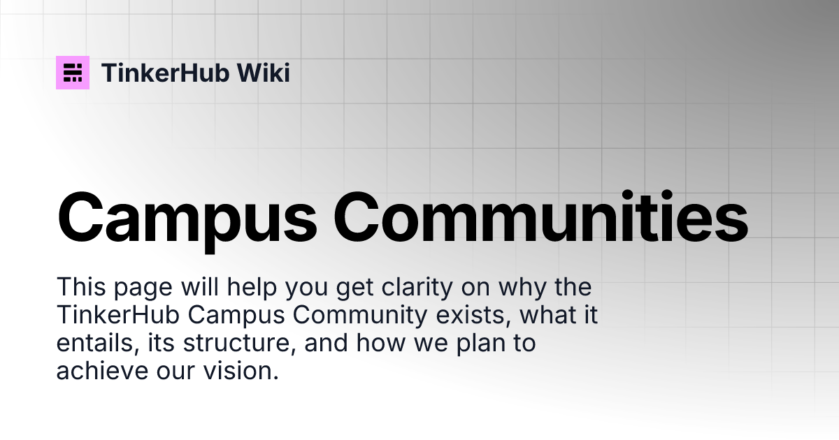 Campus Communities | TinkerHub Wiki